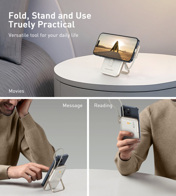 Pin Sạc Dự Phòng Magsafe Kèm Chân đỡ Và Tích Hợp Dây Cáp Sạc Type C Choetech B735 Công Suất 20w ...