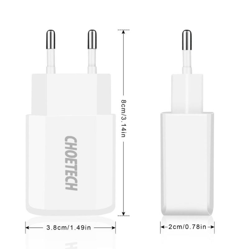 Củ Sạc 10w 2 Cổng USB-A CHOETECH C0030 (Hàng Chính Hãng) - Choetech Vietnam